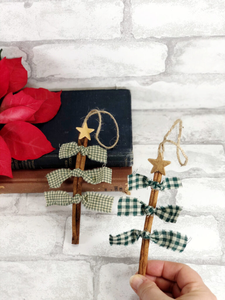 Cinnamon Stick Christmas Tree Ornament Craft