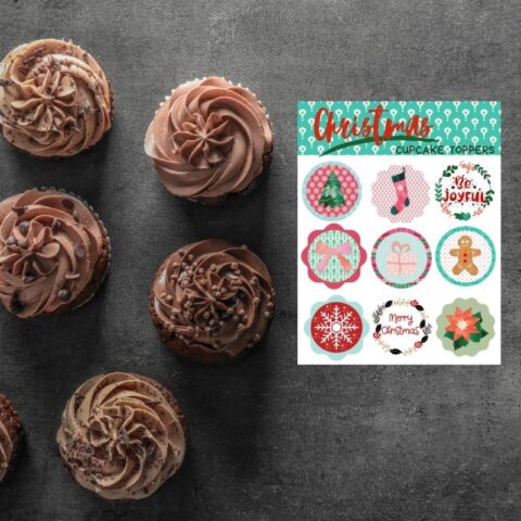 DIY Christmas Cupcake Toppers Printable