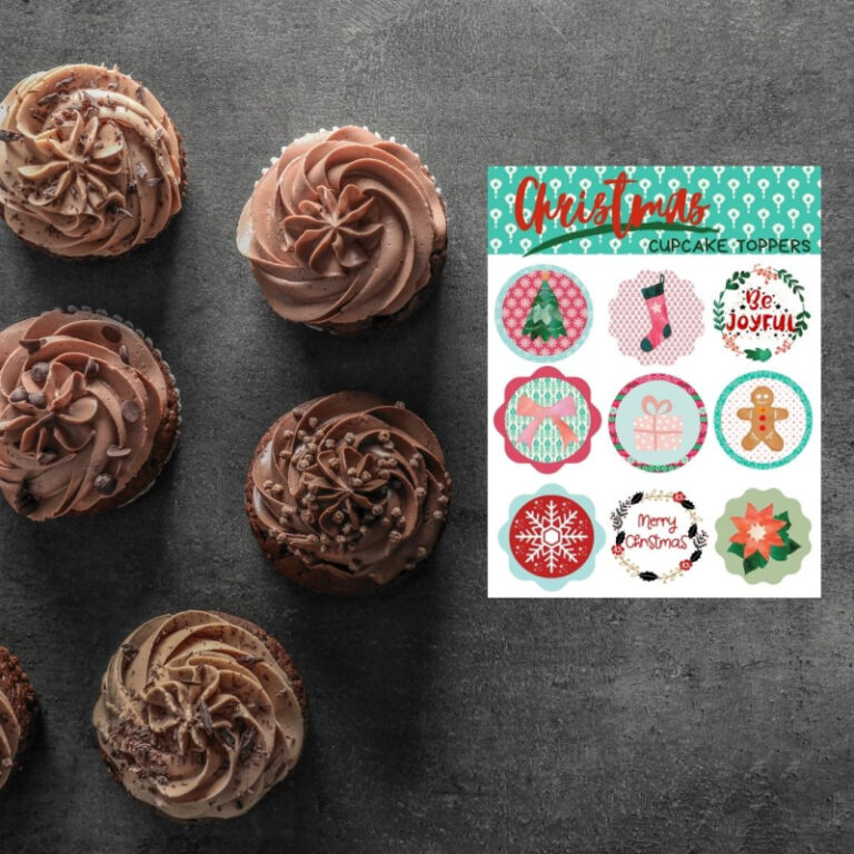DIY Christmas Cupcake Toppers Printable