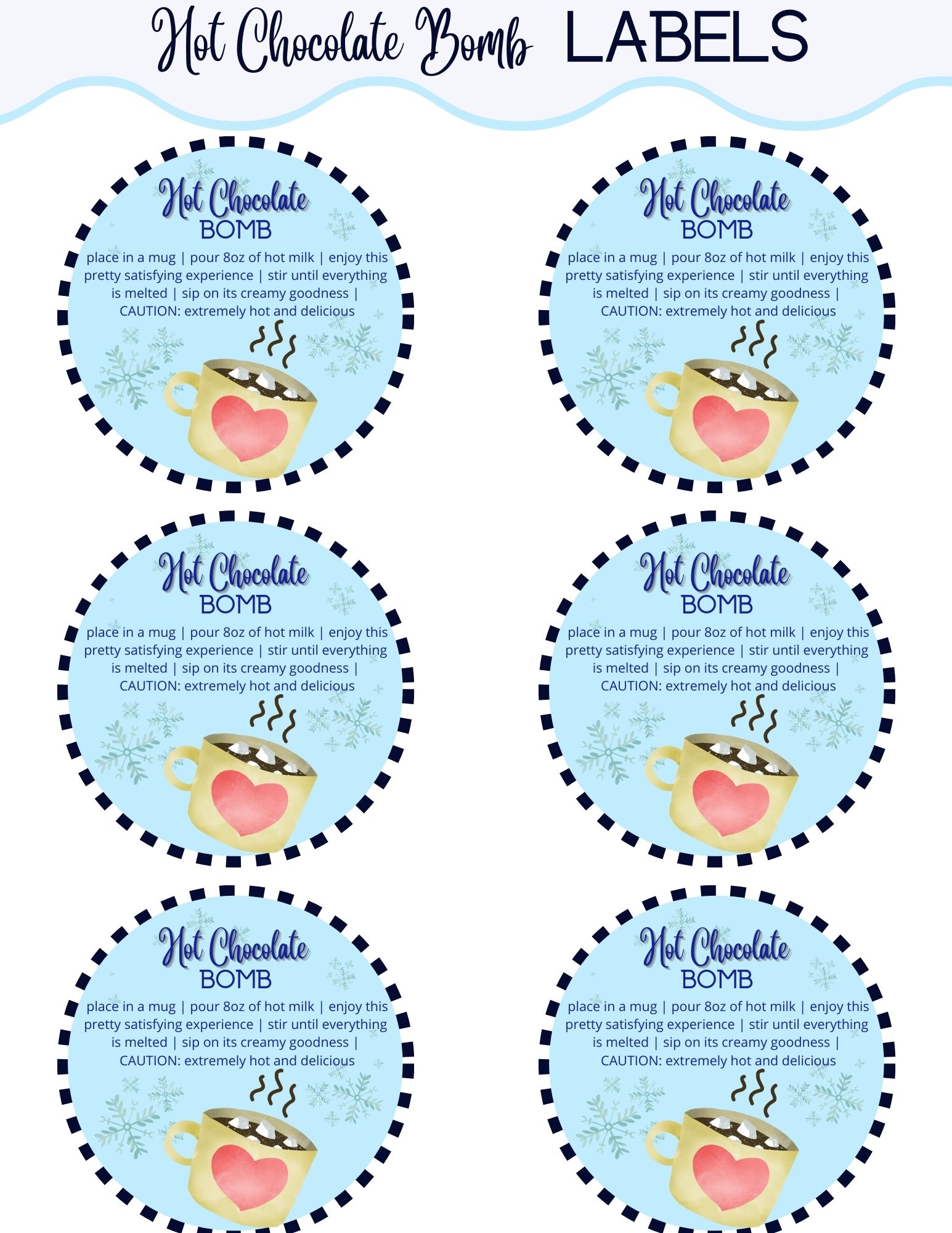 White Chocolate Mint Hot Cocoa Bombs Recipe + Printable Labels