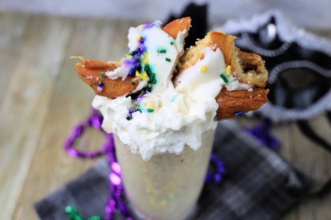 Fun and Festive Mardi Gras King Cake Shake - Kellys Thoughts On Things
