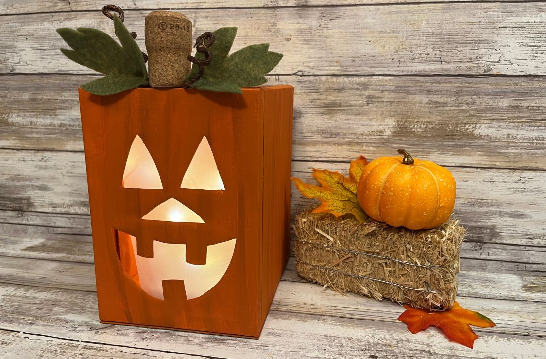 Dollar Store Canvas Jack-O-Lantern Craft