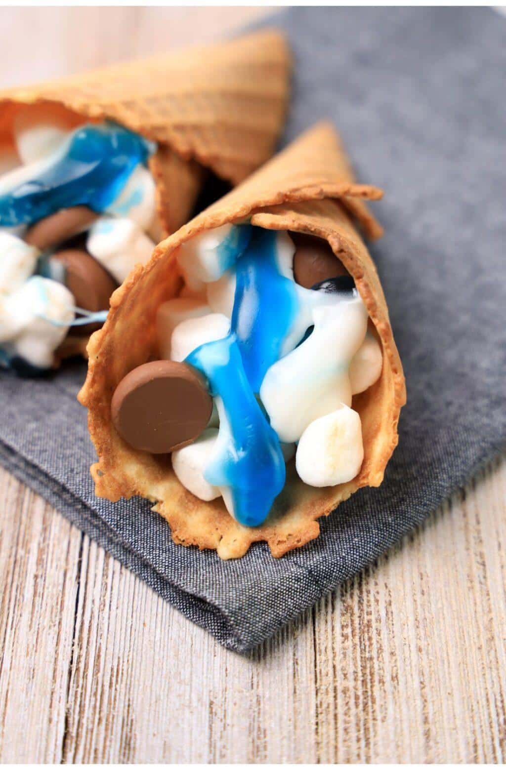 3 Easy Steps to Make Shark Campfire Cones